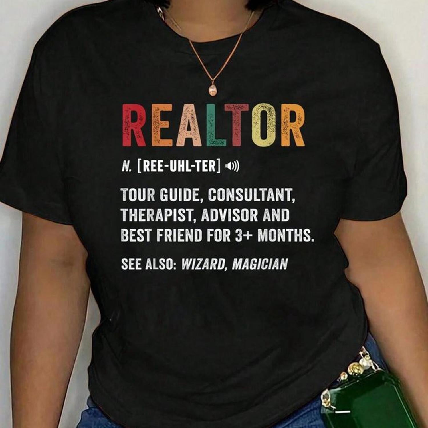 100 Cotton Funny Realtor Definition tee Realtor L1ife Real Estate Agent ...