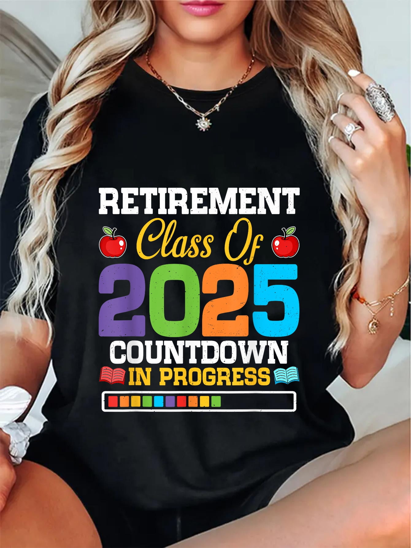 100% Cotton Funny Teacher Retirement Class Of 2025 Countdown In ...