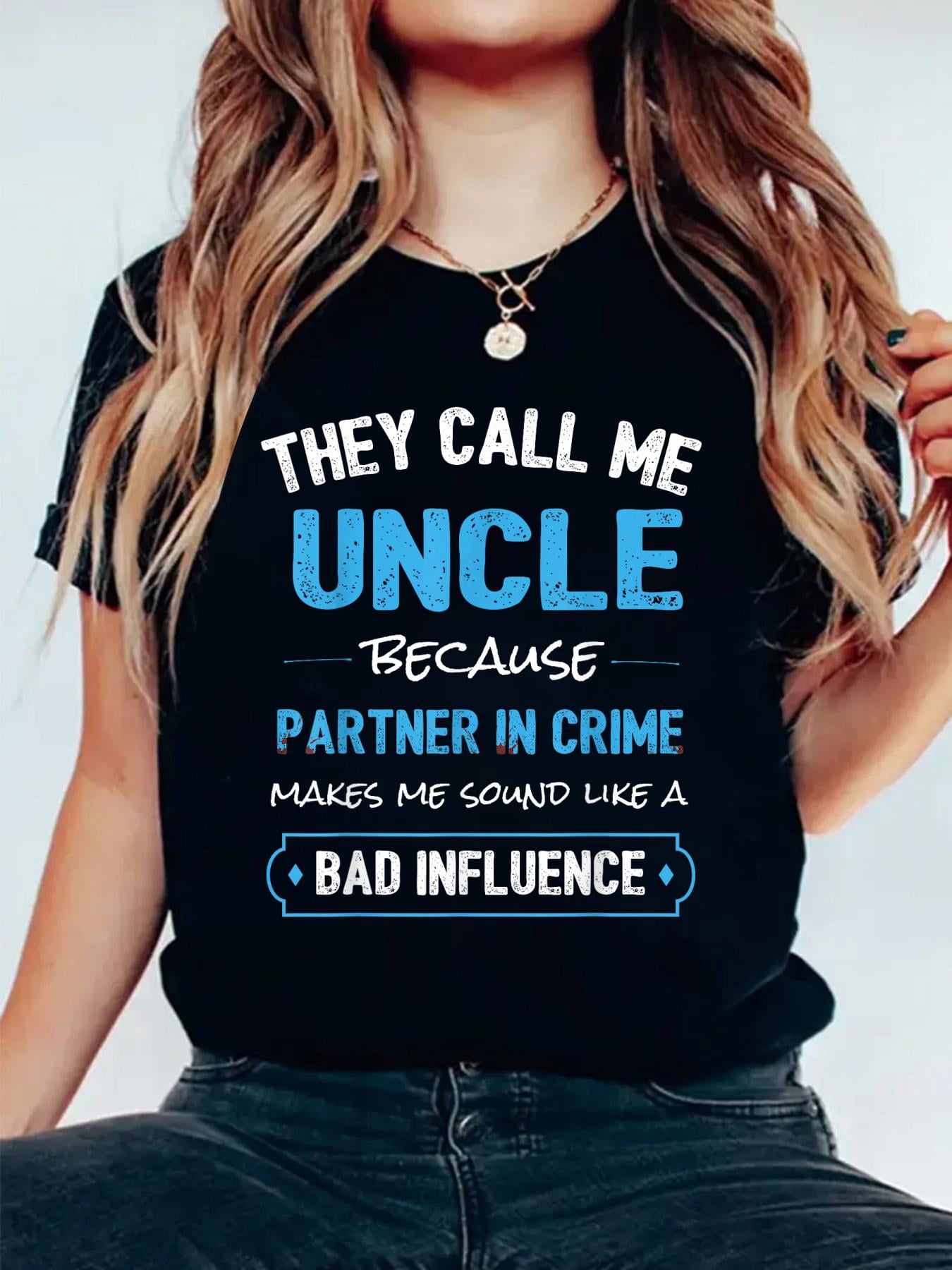 100% Cotton Funny Uncle Shirt, Uncle Partner in Crime from Niece Nephew ...