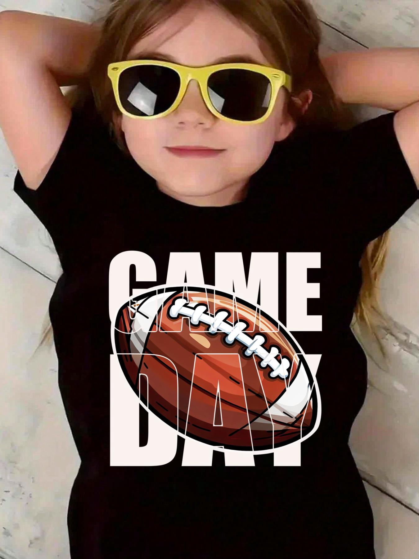 100% Cotton Game Day - American Football Design Kid T-Shirt Graphic T ...