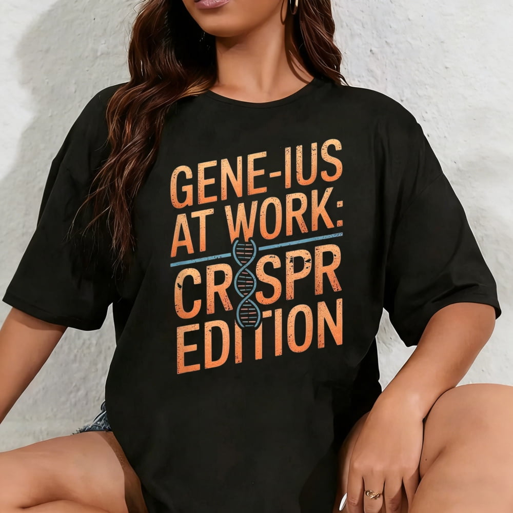 100% Cotton Gene-ius At Work Crispr Edition Funny Crispr DNA Biologist ...