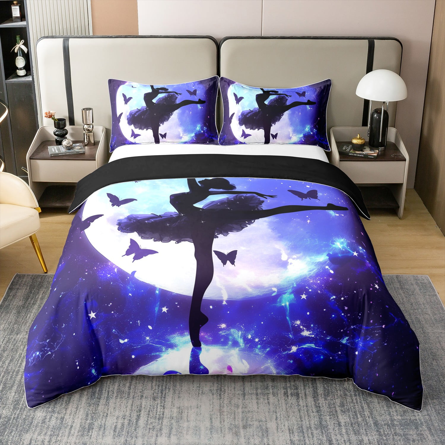 100% Cotton Ballet Bedding Set King Size,Ballet Dancer Duvet Cover ...