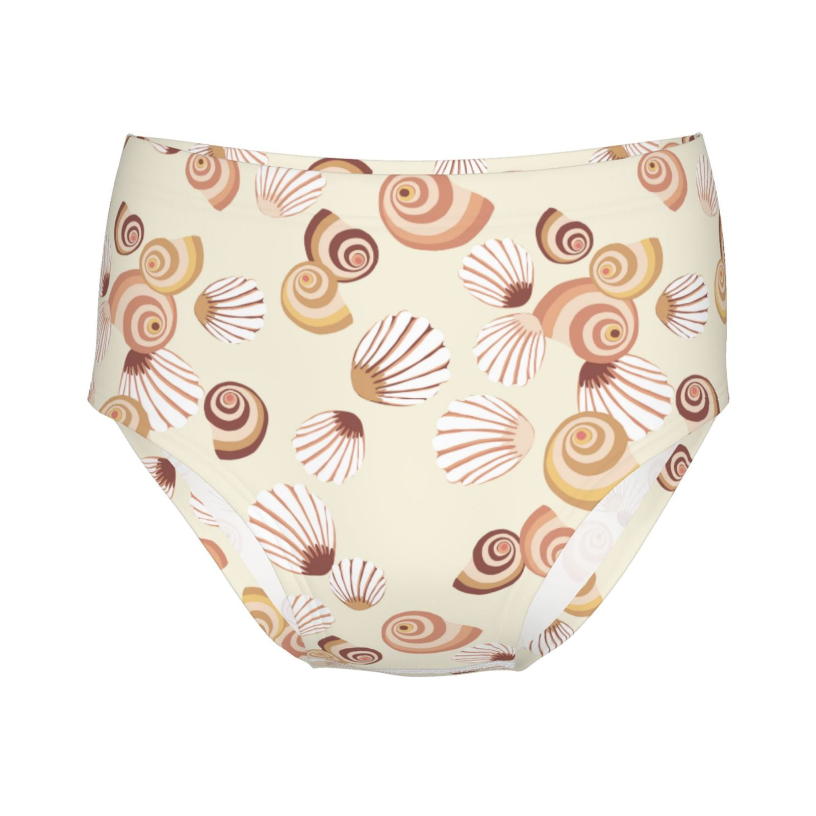 100% Cotton Girls Underwear, Conch Shells Print No.9032 Soft Toddler Teen Undies, Breathable ...