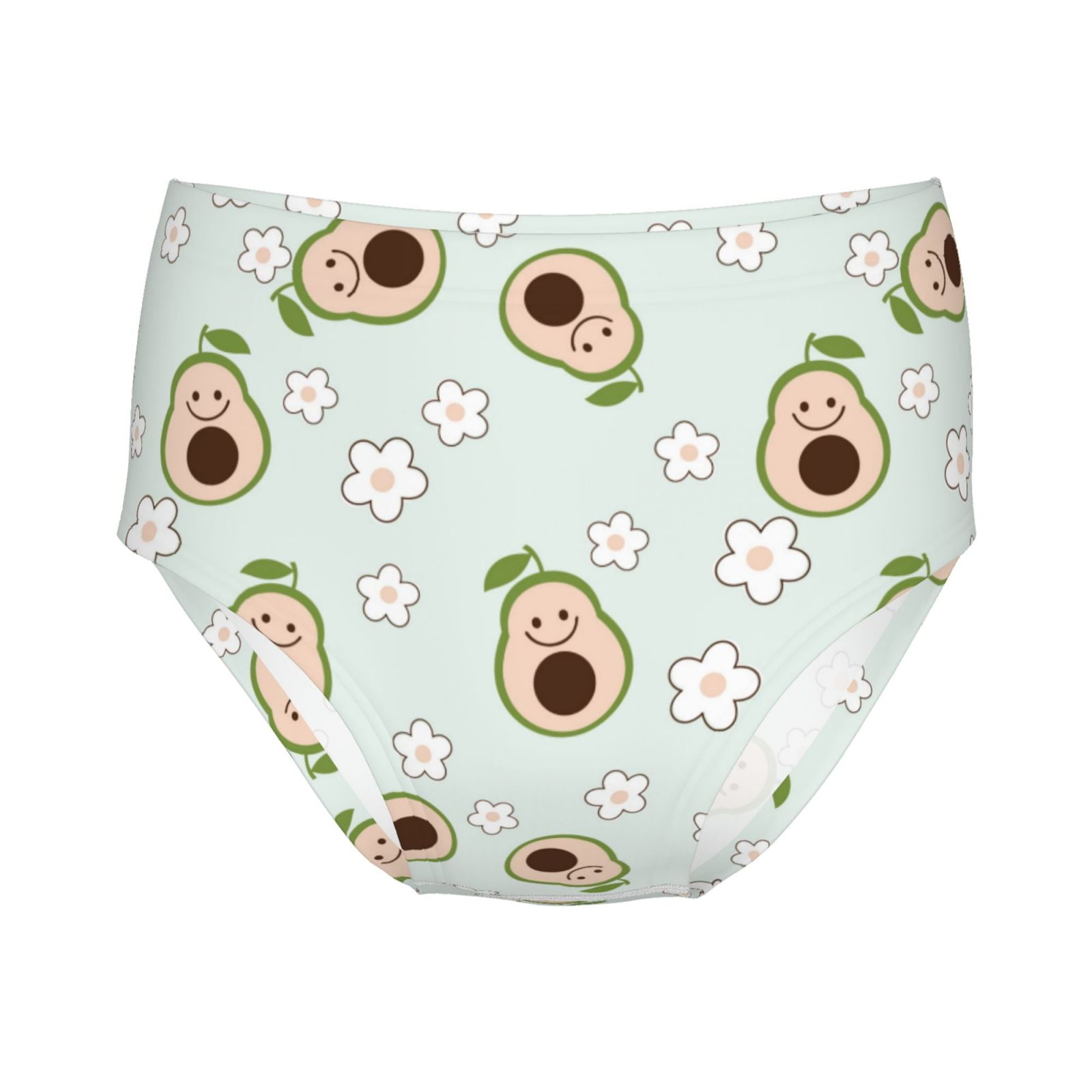 100% Cotton Girls Underwear, Cute Avocado Flower Green Soft Toddler ...