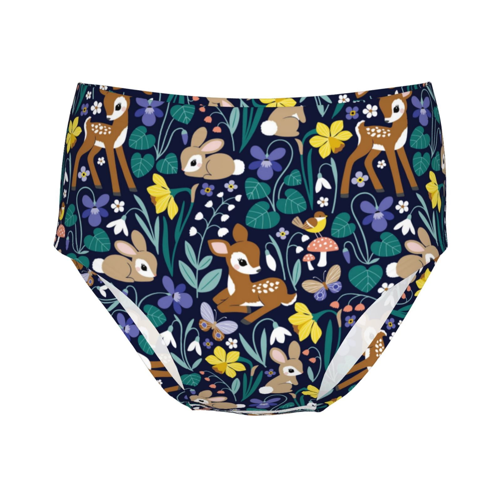 100% Cotton Girls Underwear, Cute Deer Rabbit Butterfly Flower Soft Toddler Teen Undies ...