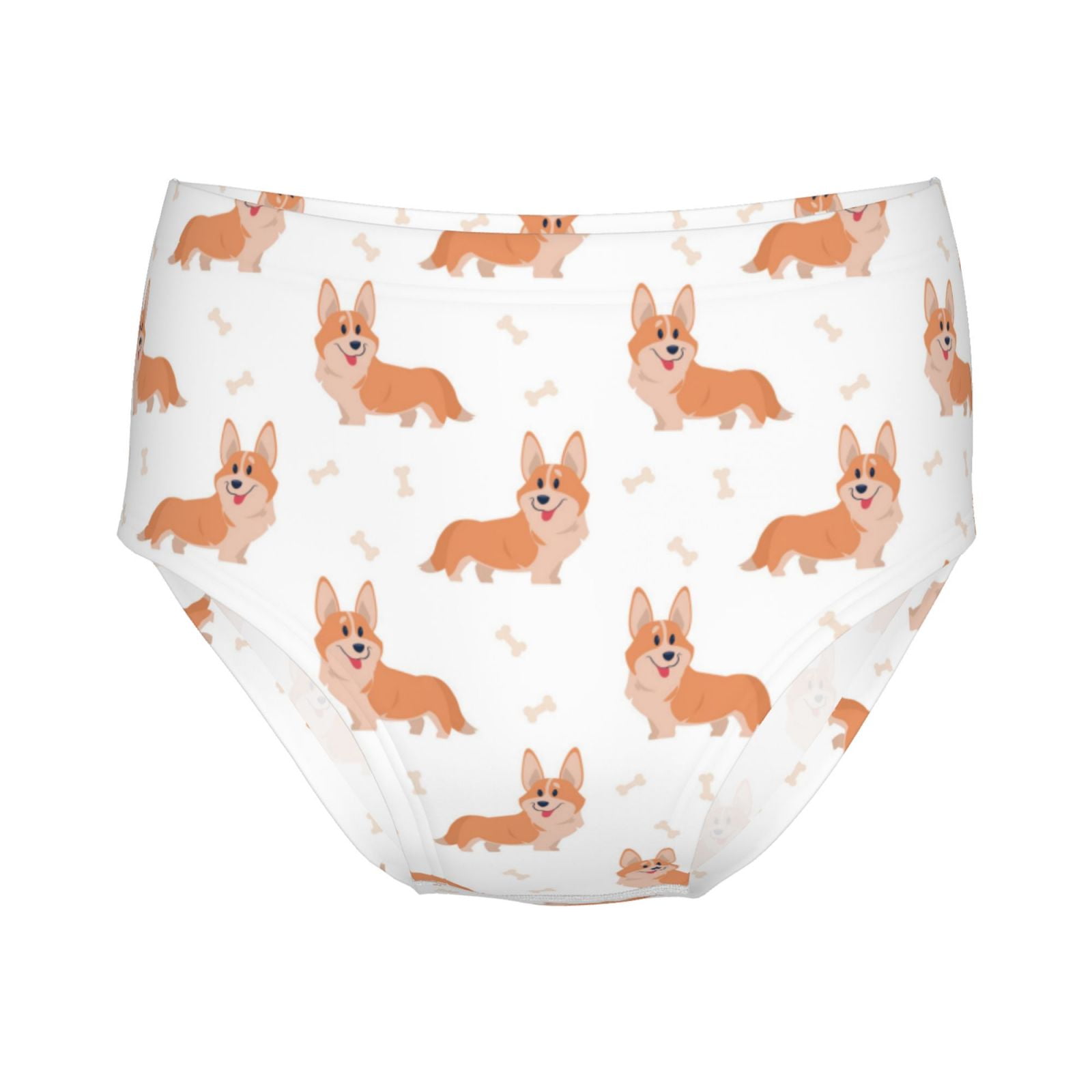 100% Cotton Girls Underwear, Funny Cute Corgi Dog Bones Soft Toddler ...