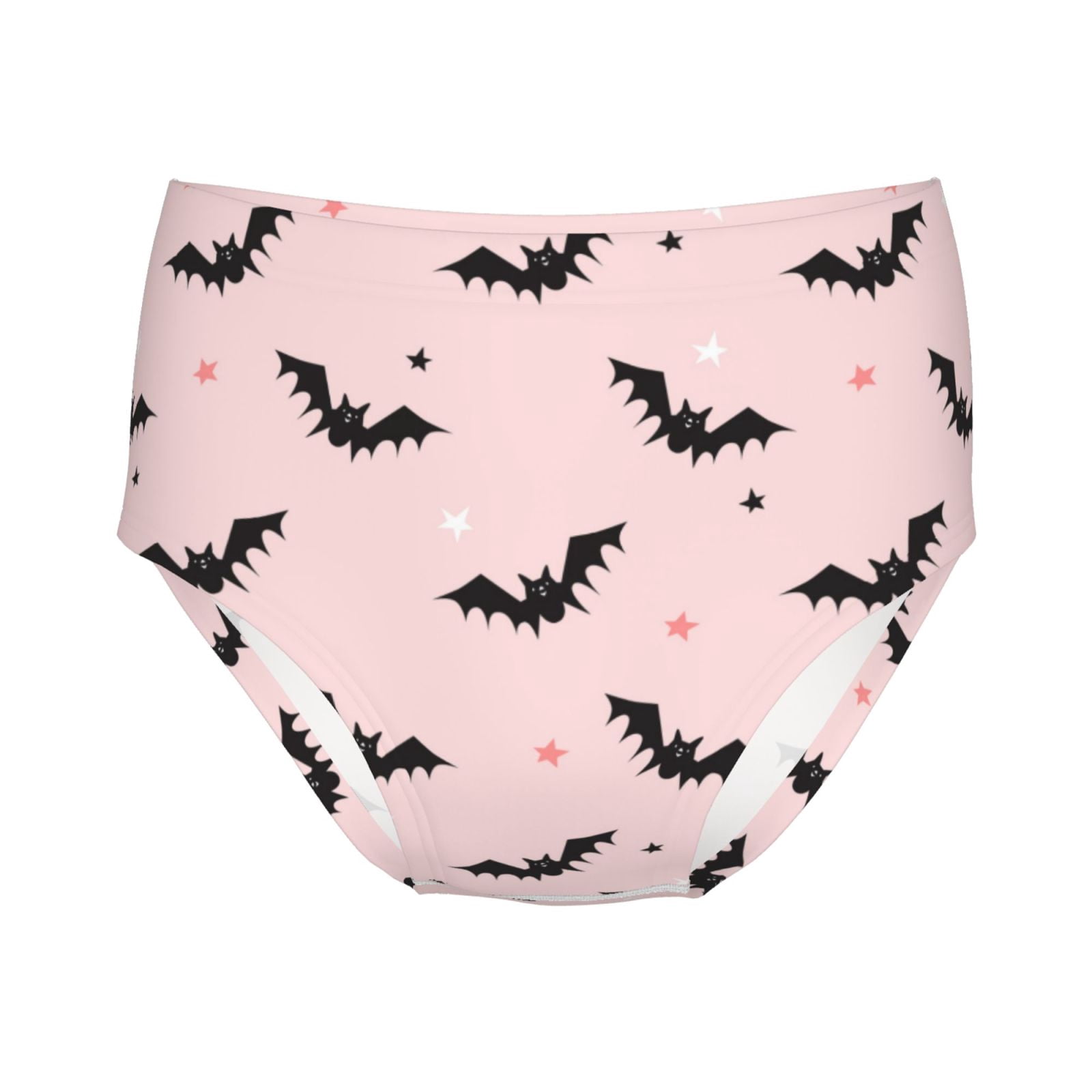 100% Cotton Girls Underwear, Halloween black bats star pink Soft ...
