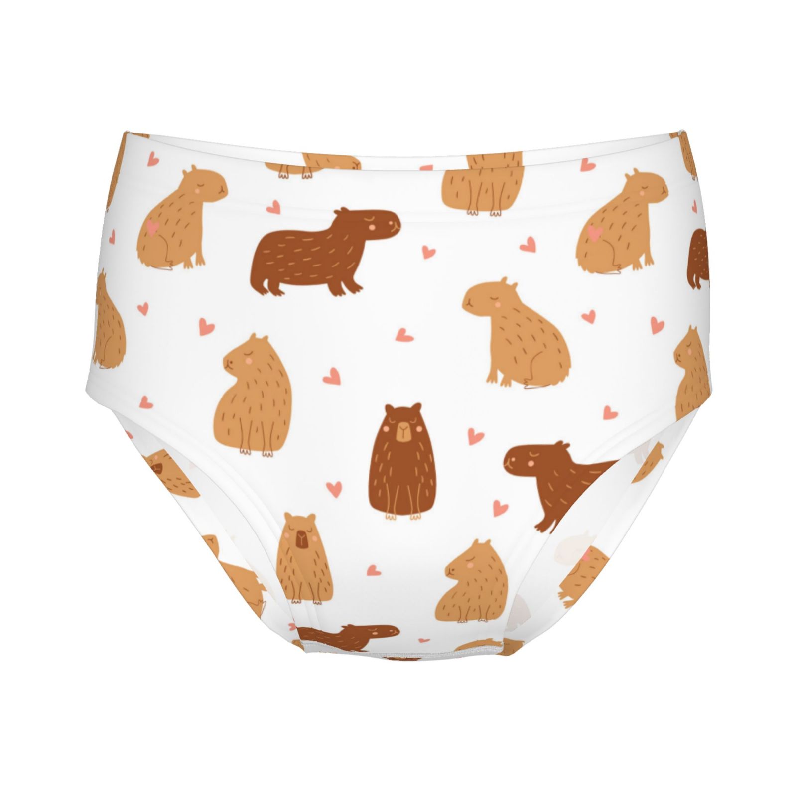 100% Cotton Girls Underwear, Heart Capybara White Soft Toddler Teen Undies, Breathable Juniors ...
