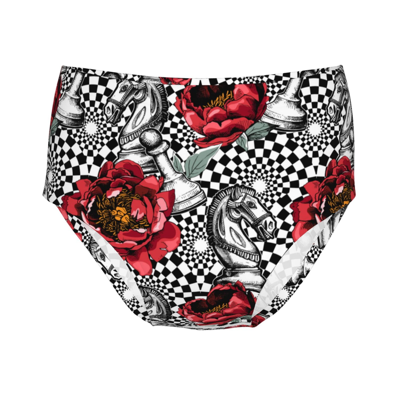 100% Cotton Girls Underwear, Red Peony Knight Chess checkered Soft ...