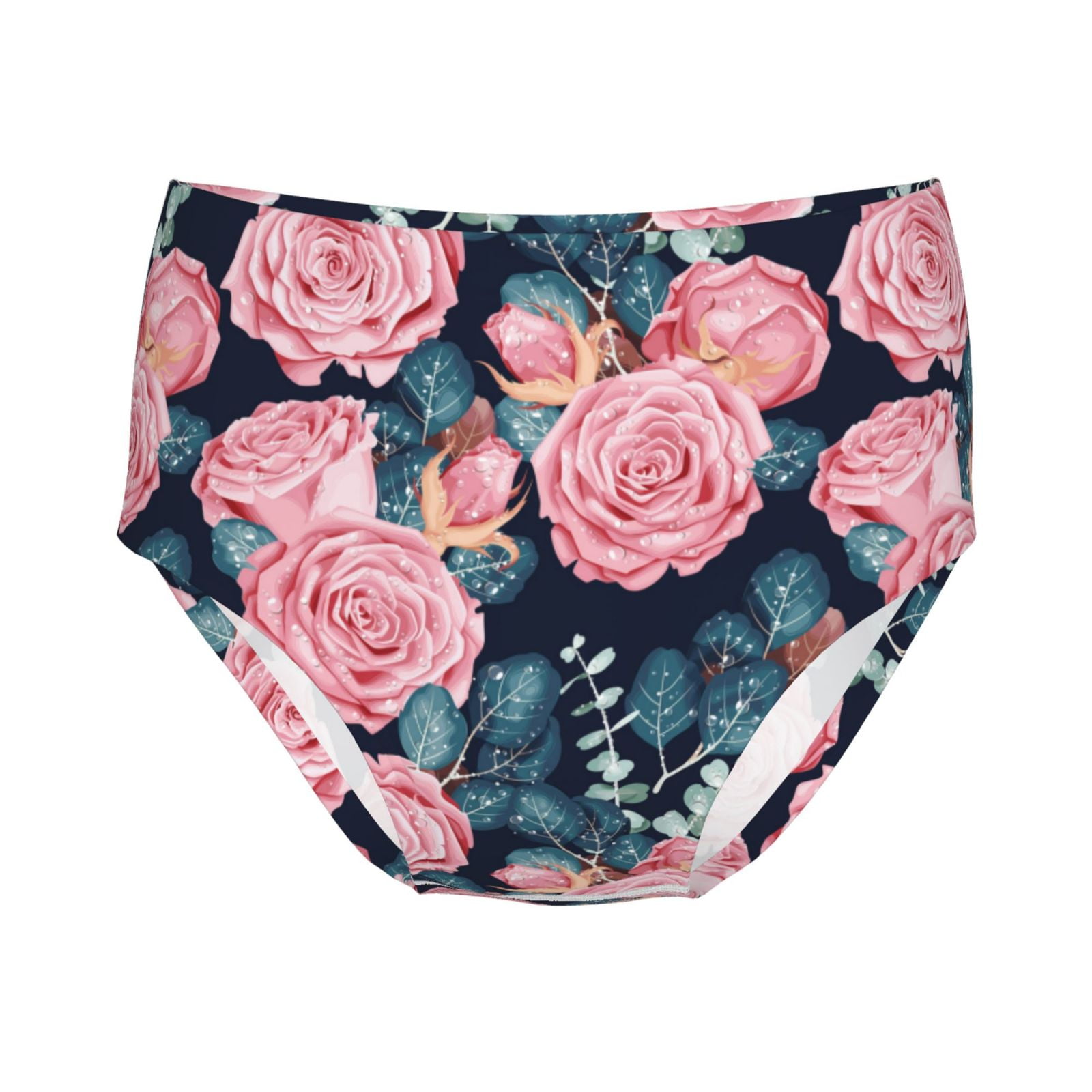 100% Cotton Girls Underwear, Rose Pink Flowers Soft Toddler Teen Undies ...