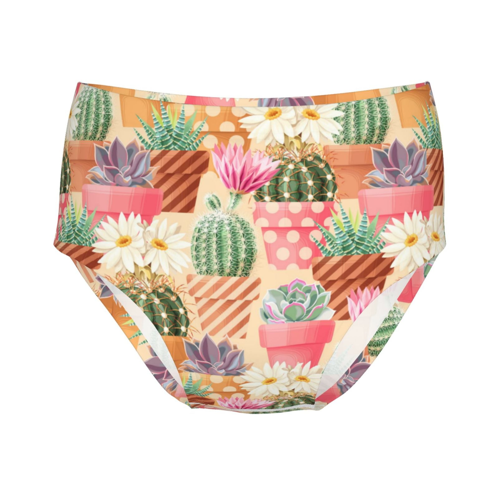 100% Cotton Girls Underwear, Succulents Cactus blooming Soft Toddler Teen Undies, Breathable ...