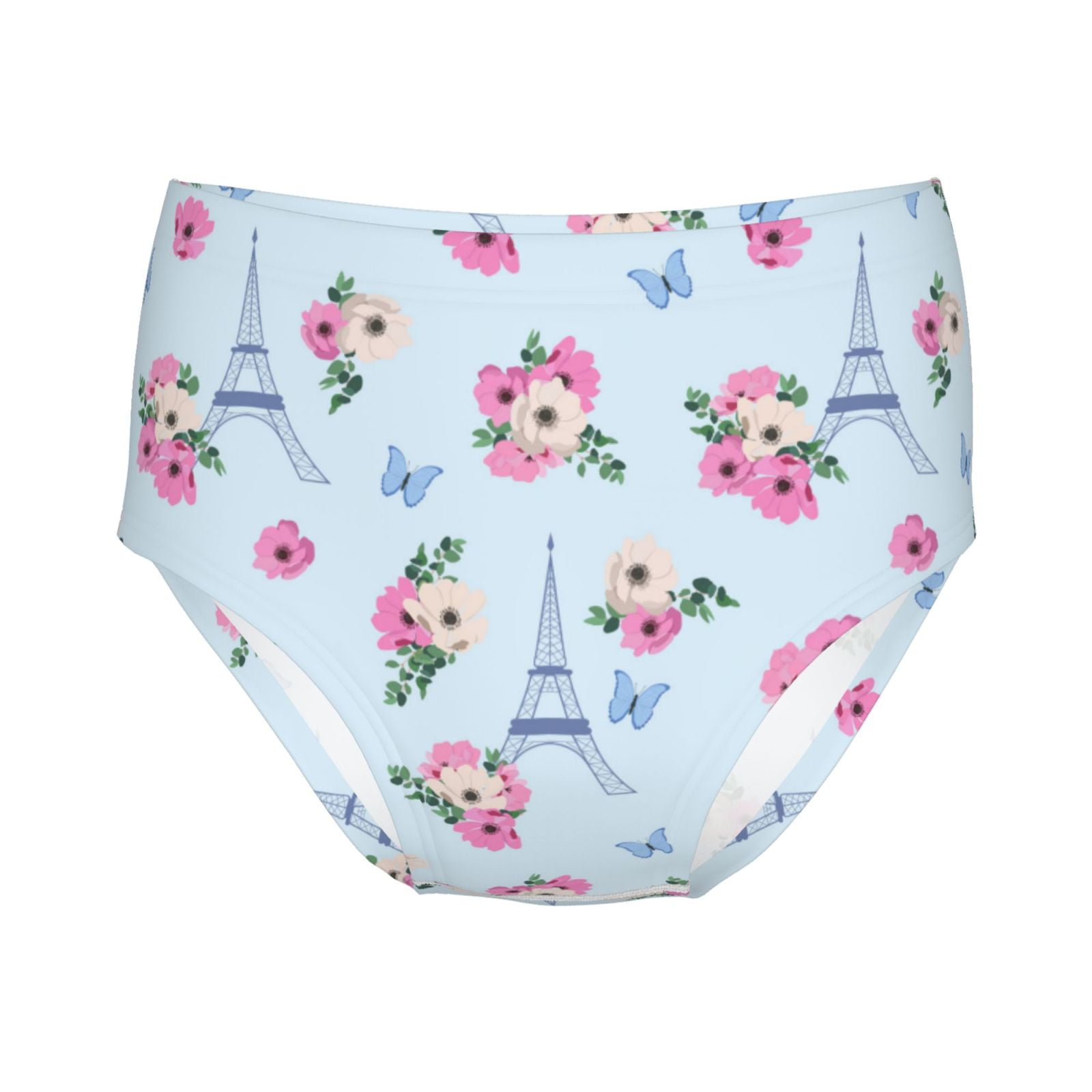 100% Cotton Girls Underwear, Tower flower Butterfly Soft Toddler Teen Undies, Breathable Juniors ...