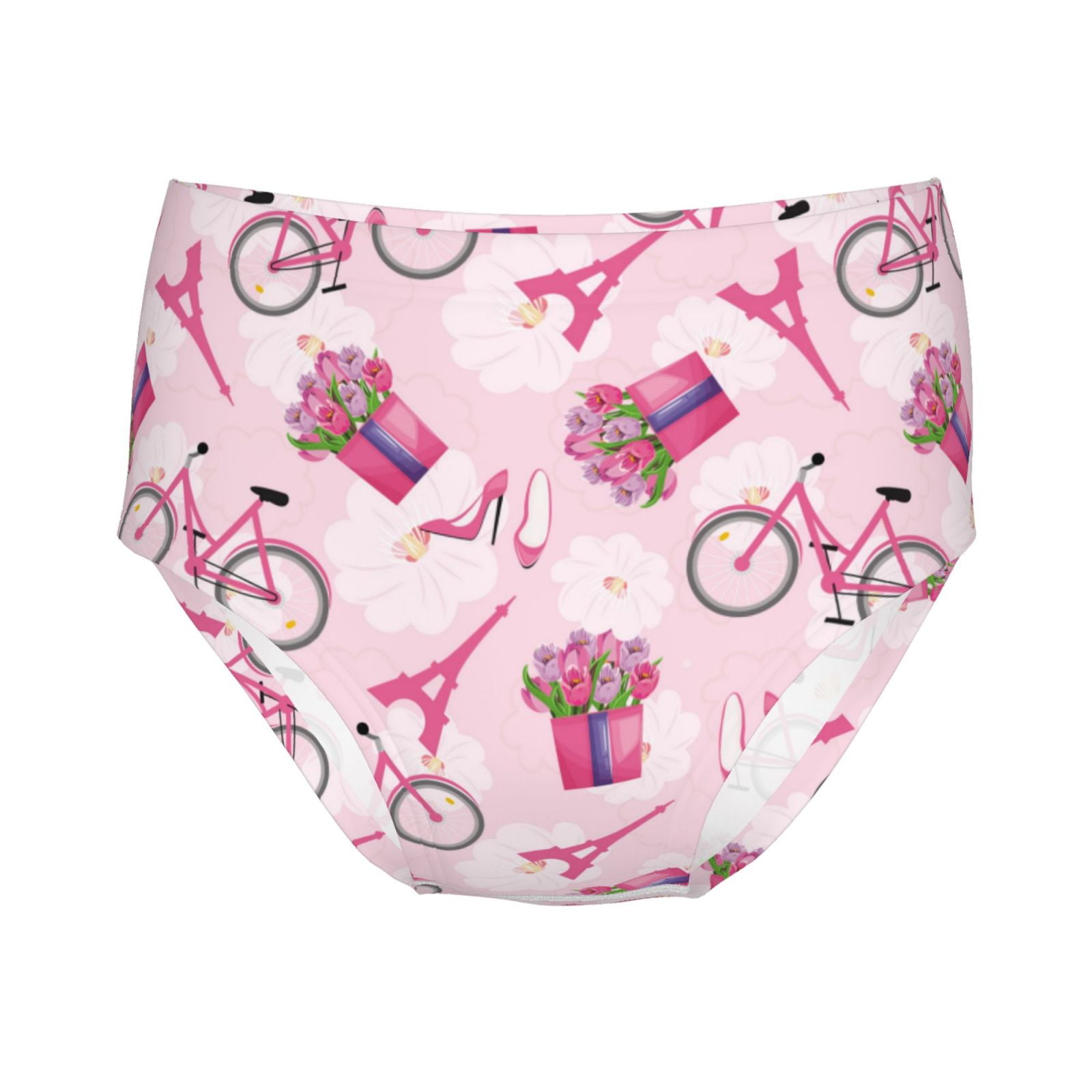 100% Cotton Girls Underwear, Tower flower pink Soft Toddler Teen Undies, Breathable Juniors Kids ...