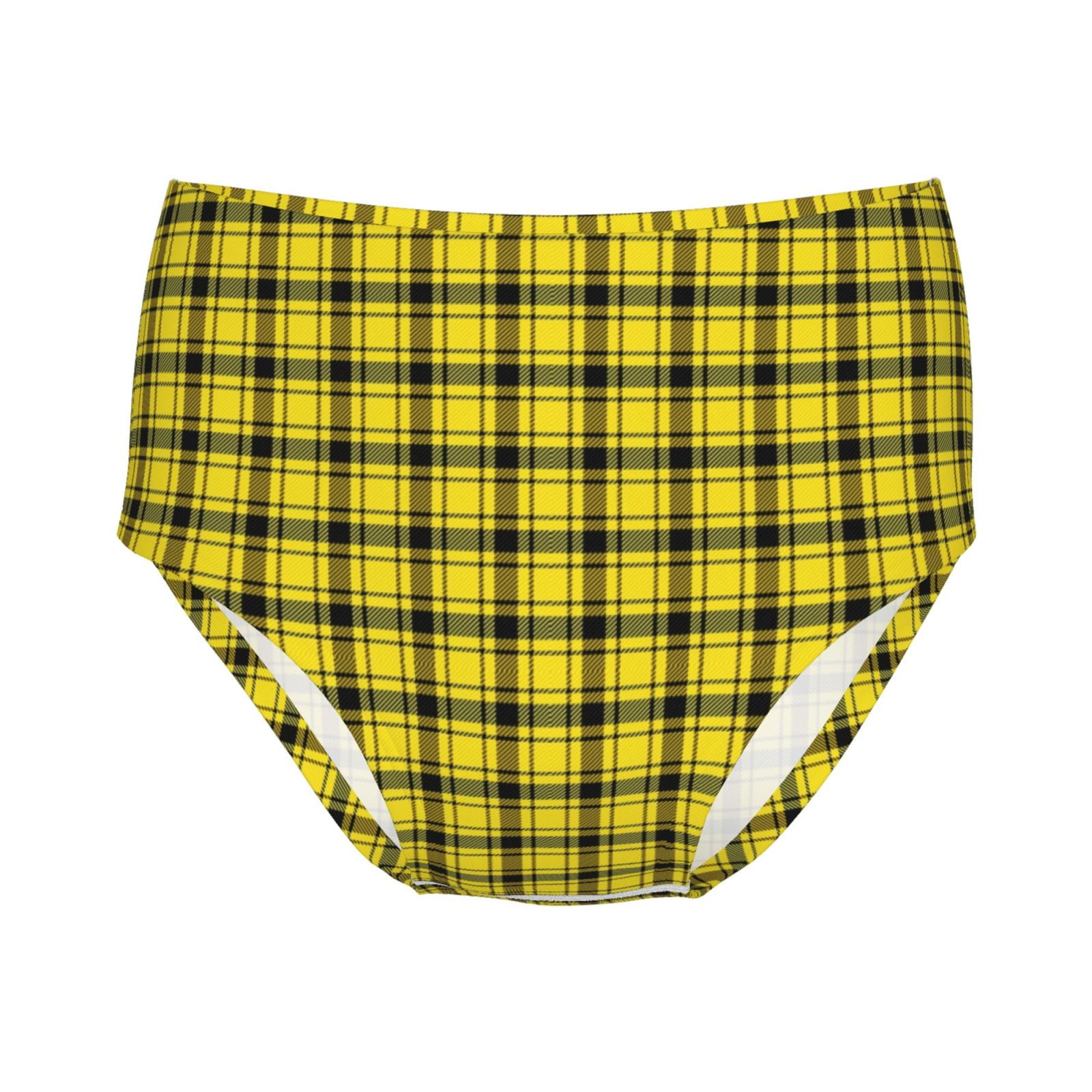 100% Cotton Girls Underwear, Yellow Checkered Plaid Soft Toddler Teen ...