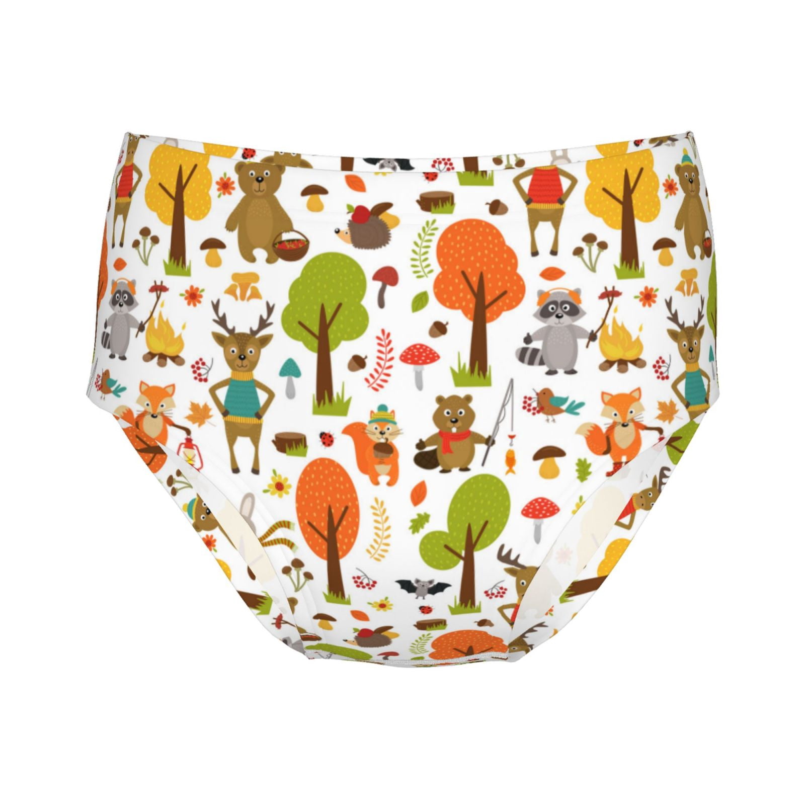 100% Cotton Girls Underwear, forest animals Soft Toddler Teen Undies ...