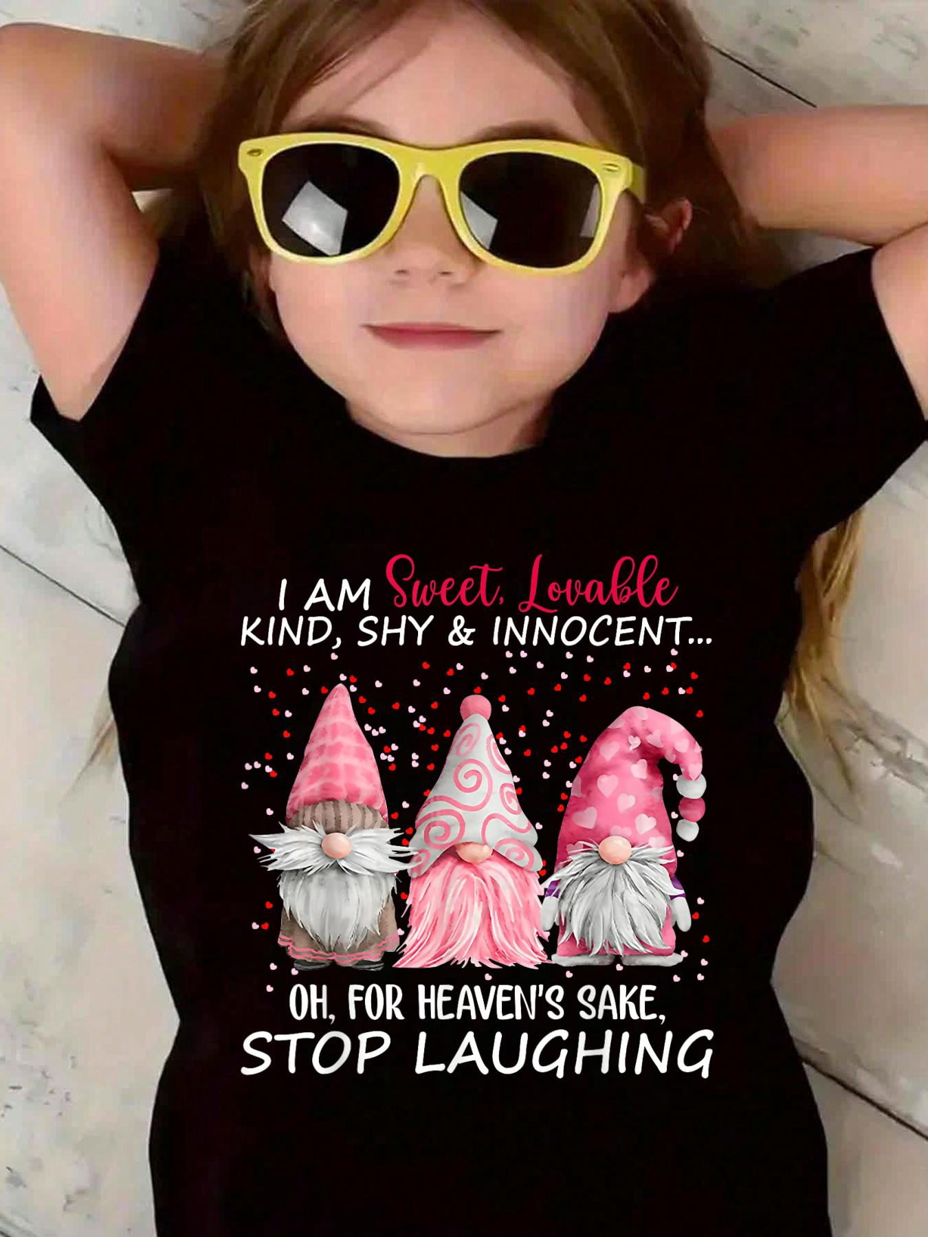 100% Cotton Gnome I Am Sweet Lovable Kind Shy And Innocent Kid T-Shirt ...