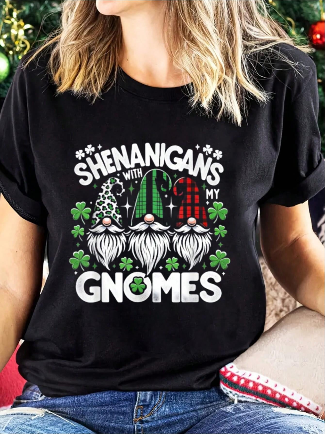 100% Cotton Gnome Shenanigans St Patricks Fun T-Shirt - Walmart.com