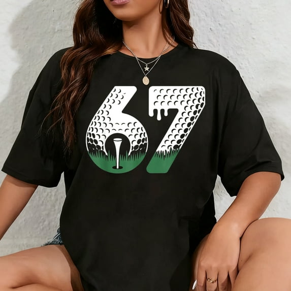 100% Cotton Golf 67 Six Seven Alpha Slang 6 7 Meme Kids Golfer Golfing ...