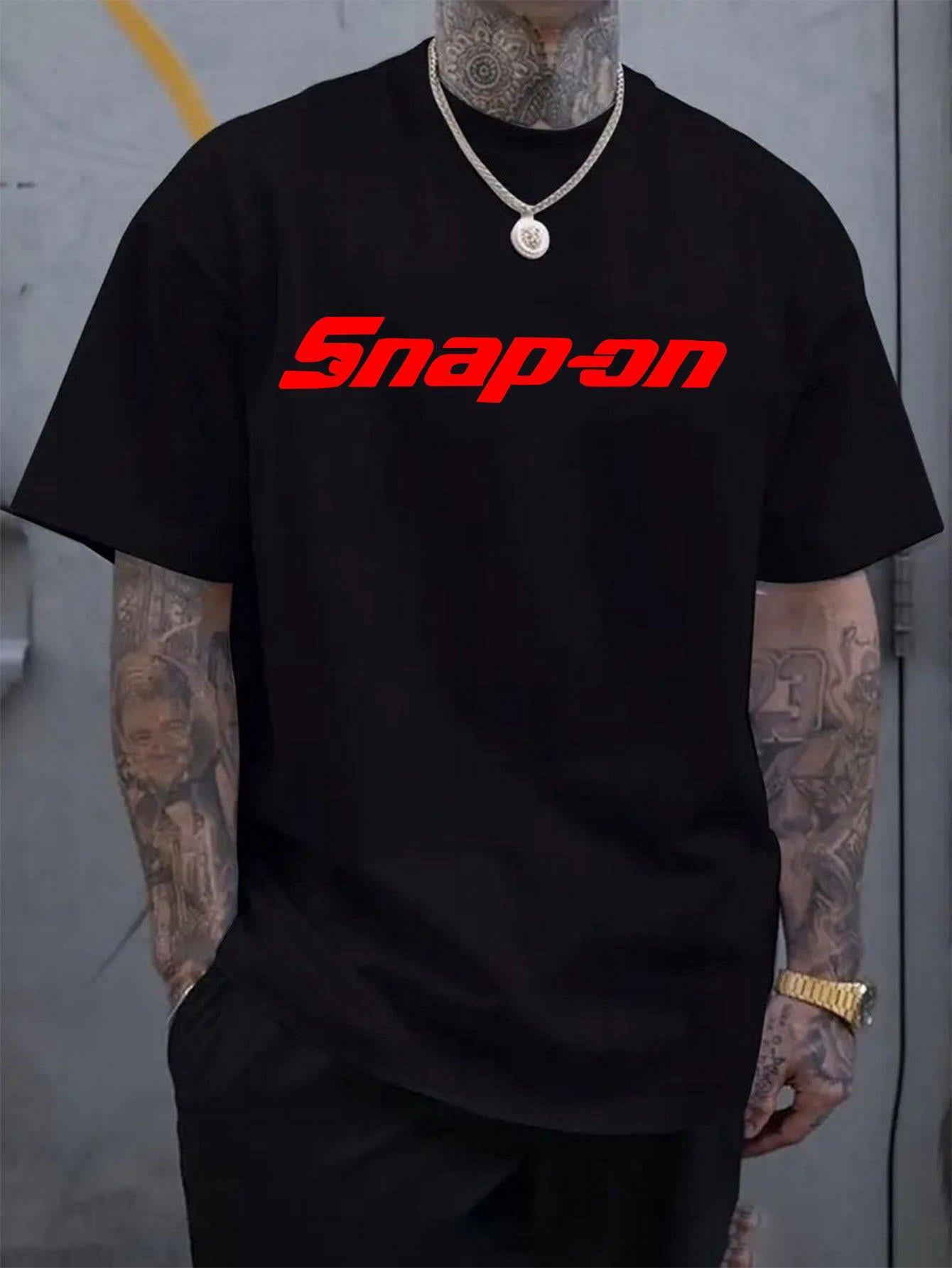 100% Cotton Graphic T-Shirt - Snap-on Logo, Dual-Sided Print, Round ...