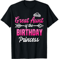 100% Cotton Great Aunt of the Birthday Princess Party Bday Celebration ...