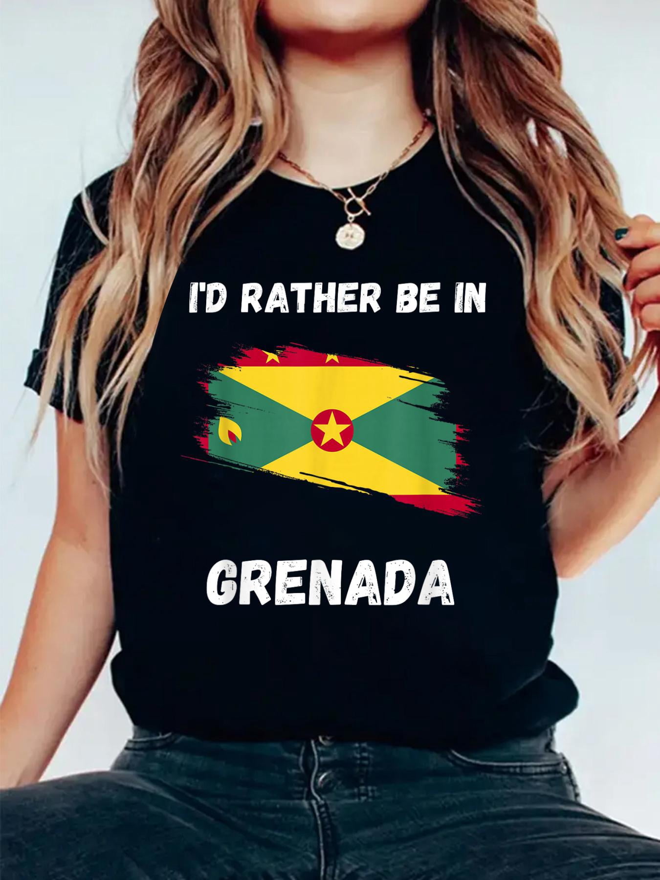 100% Cotton Grenada Sayings Grenada Flag Funny DNA T-Shirt Women's ...