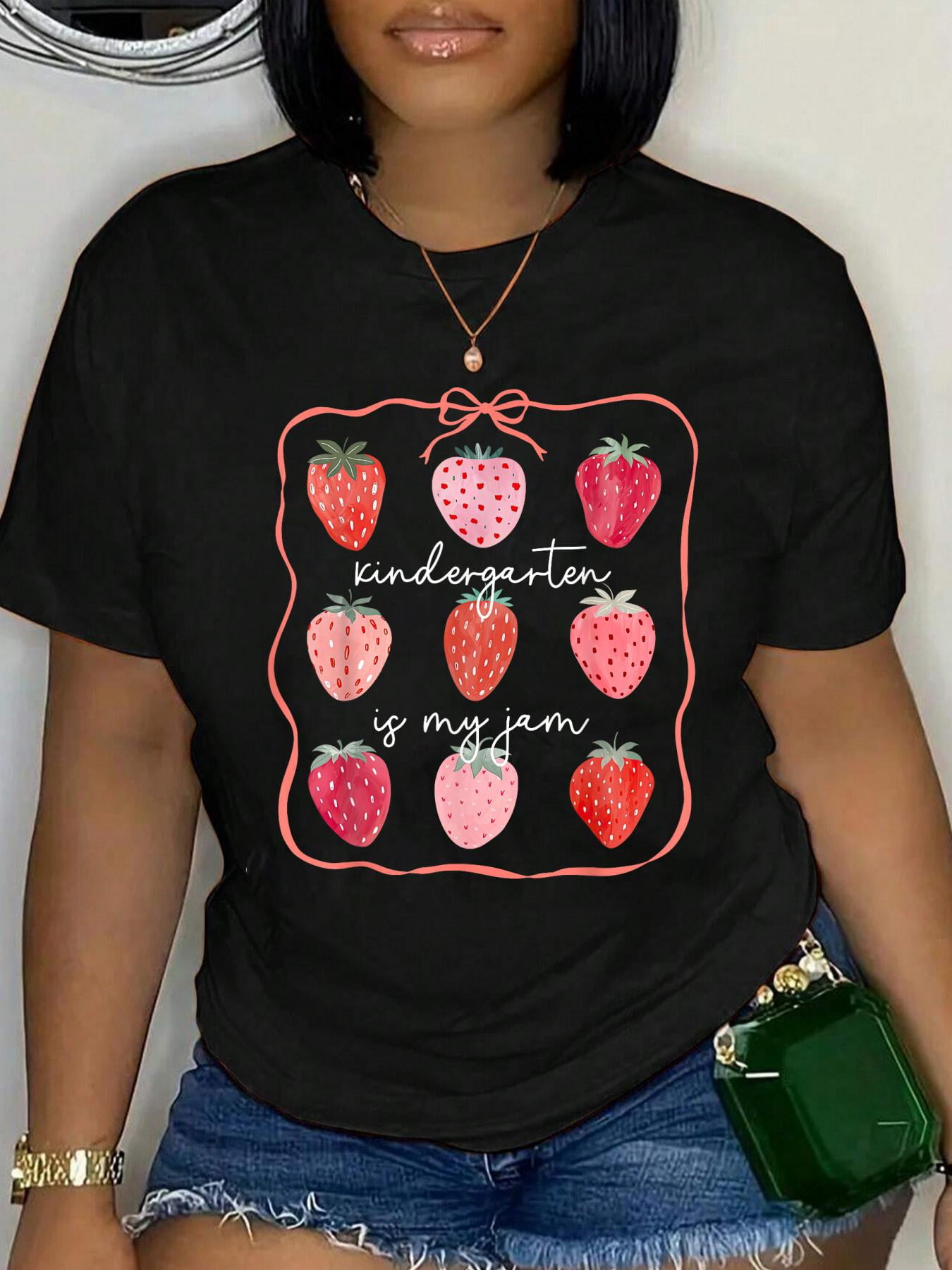 100% Cotton Groovy Kindergarten Is My Jam Strawberry Kinder Team ...