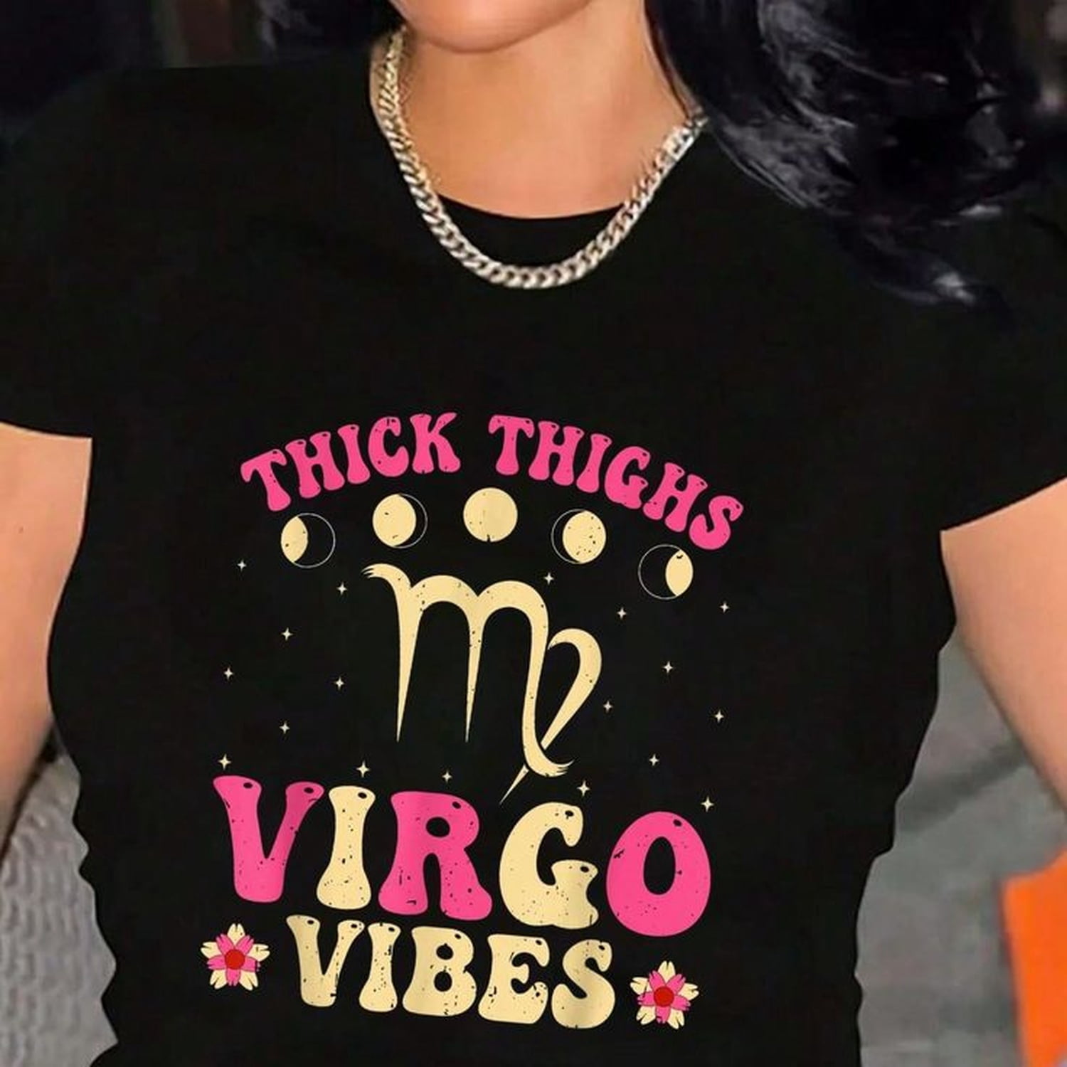 100% Cotton Groovy Zodiac Thick Thighs And Virgo Vibes Astrology WoM1en ...