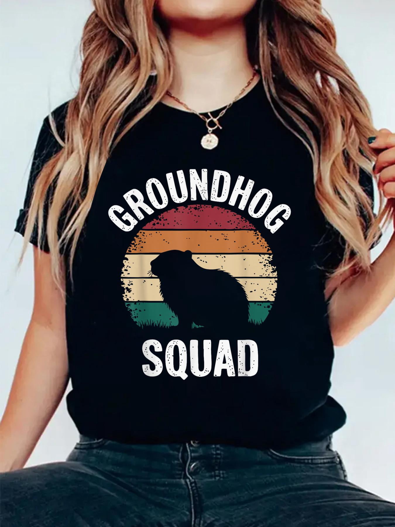 100% Cotton Groundhog Squad Retro Sunset Vintage Wildlife Animal Lovers ...