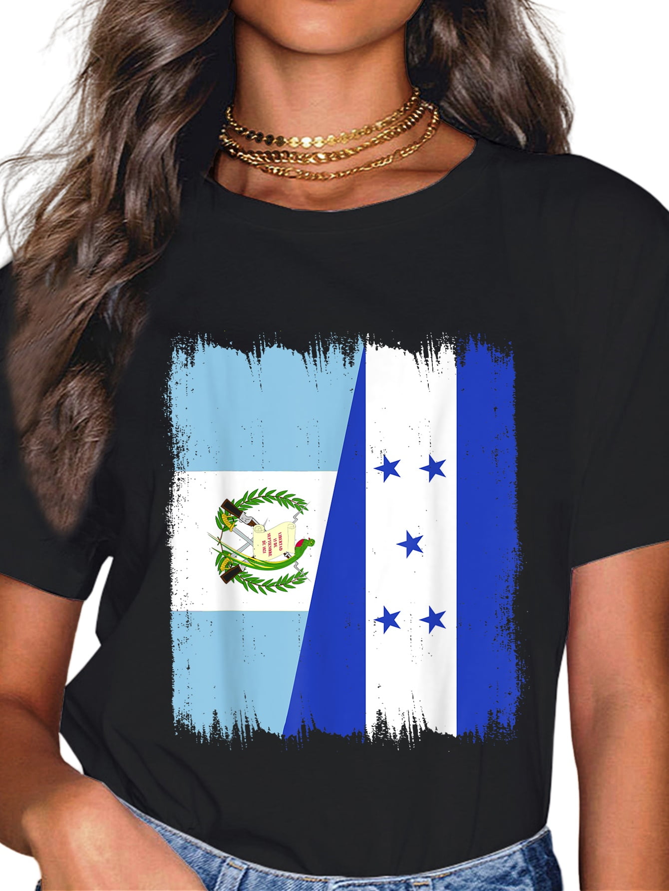 100% Cotton Guatemala Honduras Flag Guatemalan Hondurian Roots Wear T ...
