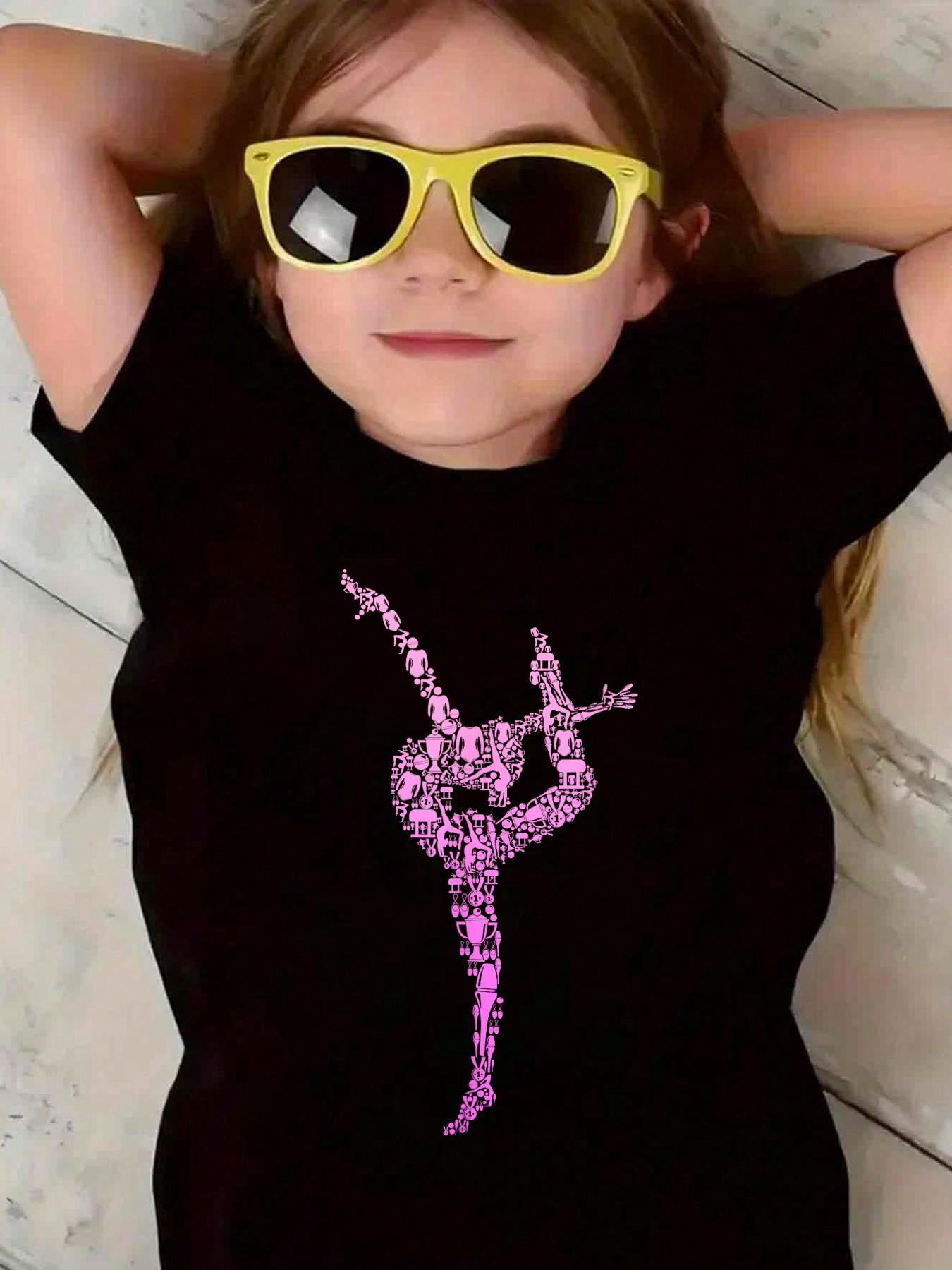 100% Cotton Gymnastics Gymnast Girls Kids T-Shirt Graphic T-shirts for ...