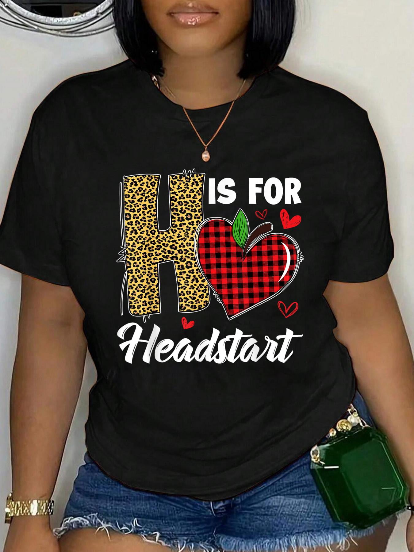 100% Cotton H Is For Headstart Head Start Teacher Leopard Back To ...