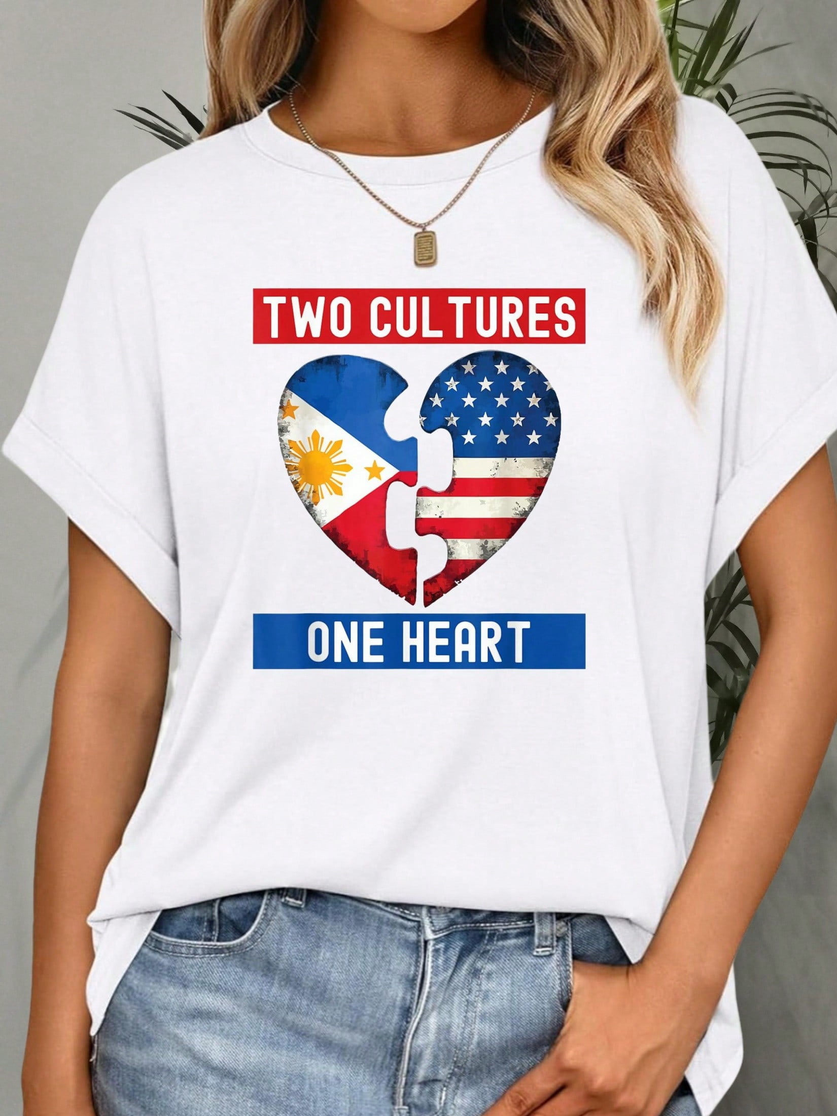 100% Cotton Half Filipino Half American USA Flag Filipino American T ...
