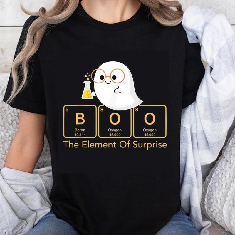 100% Cotton Halloween Ghost Science Lab T-Shirt for Women Men, Funny ...