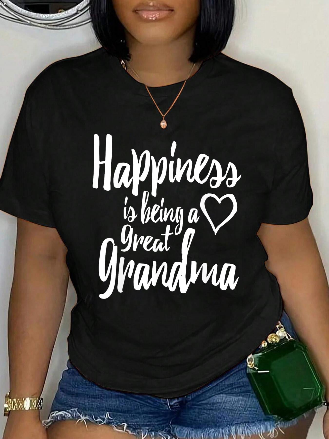 100% Cotton Happiness Is Being A Great Grandma Quote T-Shirt T-Shirt ...