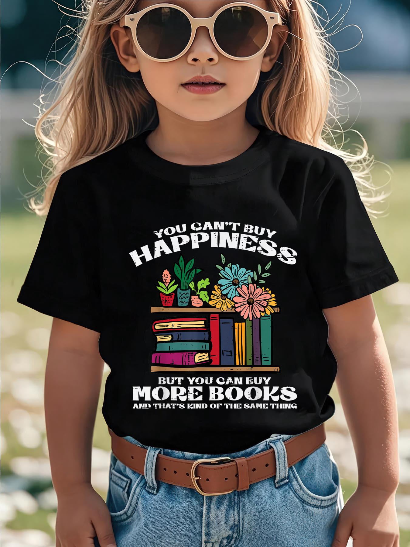 100% Cotton Happiness More Books Read Reading Librarian Kids T-Shirt ...
