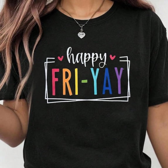100% Cotton Happy Friday Teacher Shirt Men Happy Friyay T Shirt For ...