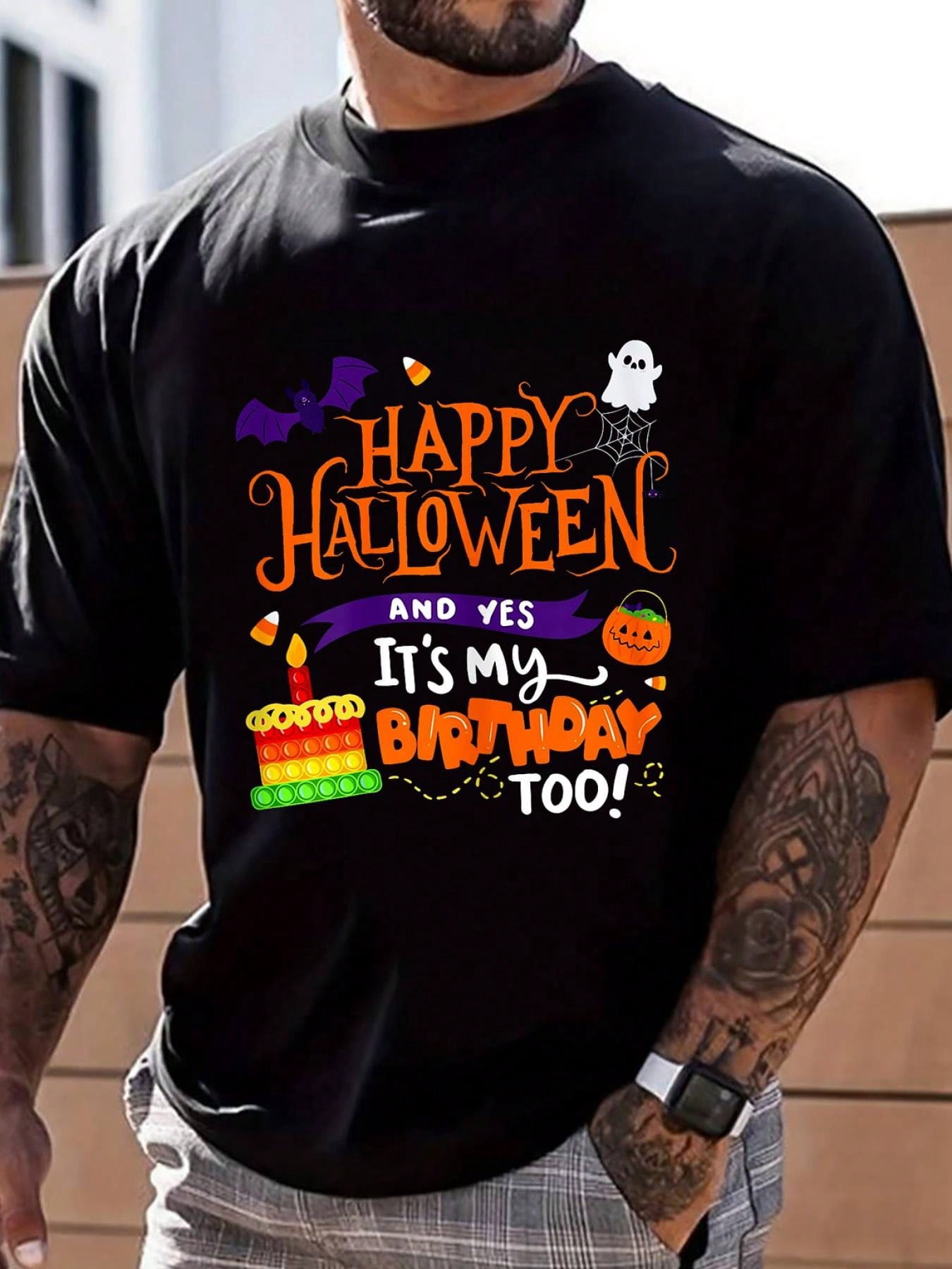 100% Cotton Happy Halloween And Yes It's My Birthday Halloween Apparel ...