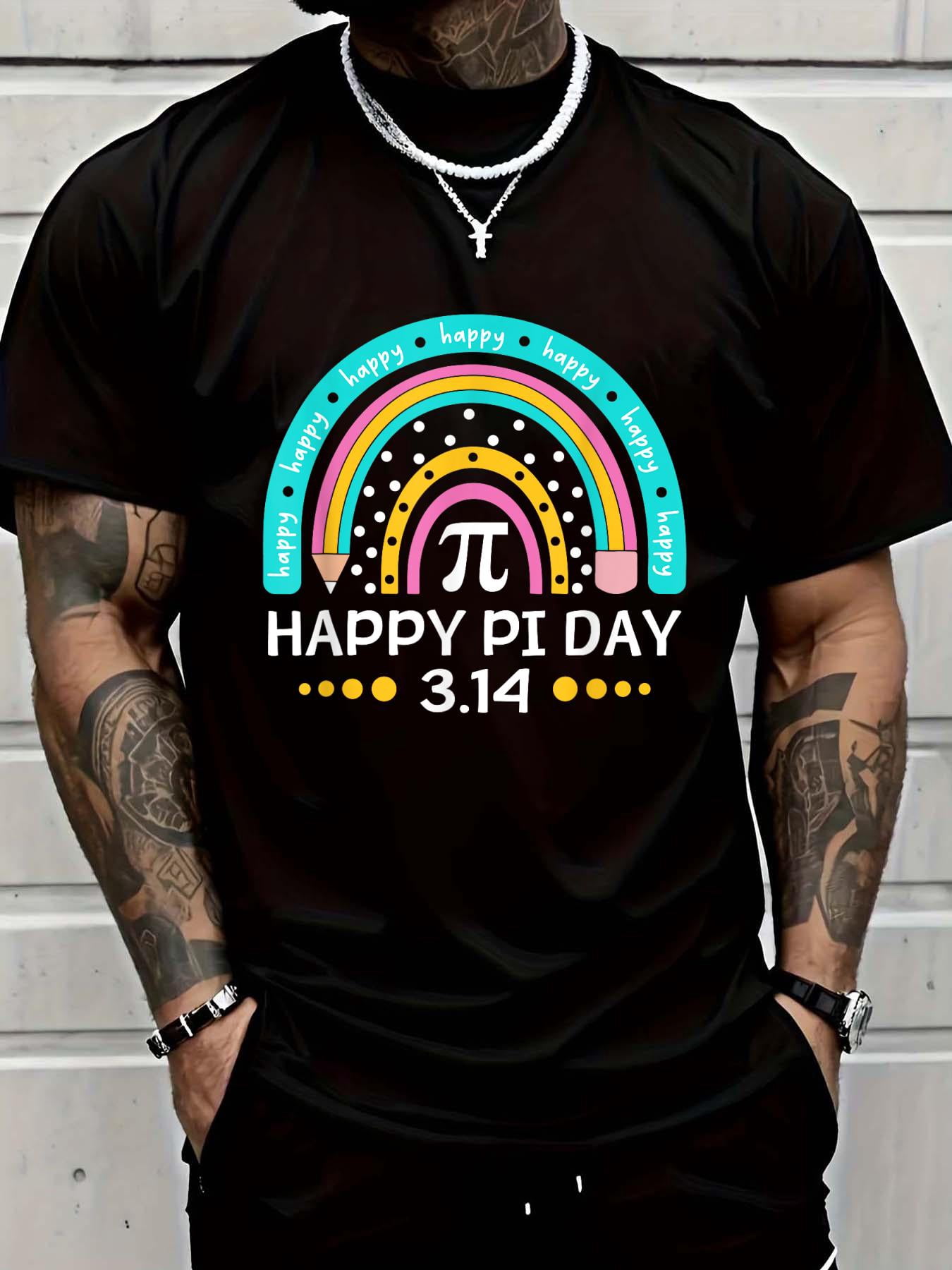 100% Cotton Happy Pi Day Mathematic Math Teacher Art For Men T-Shirt ...