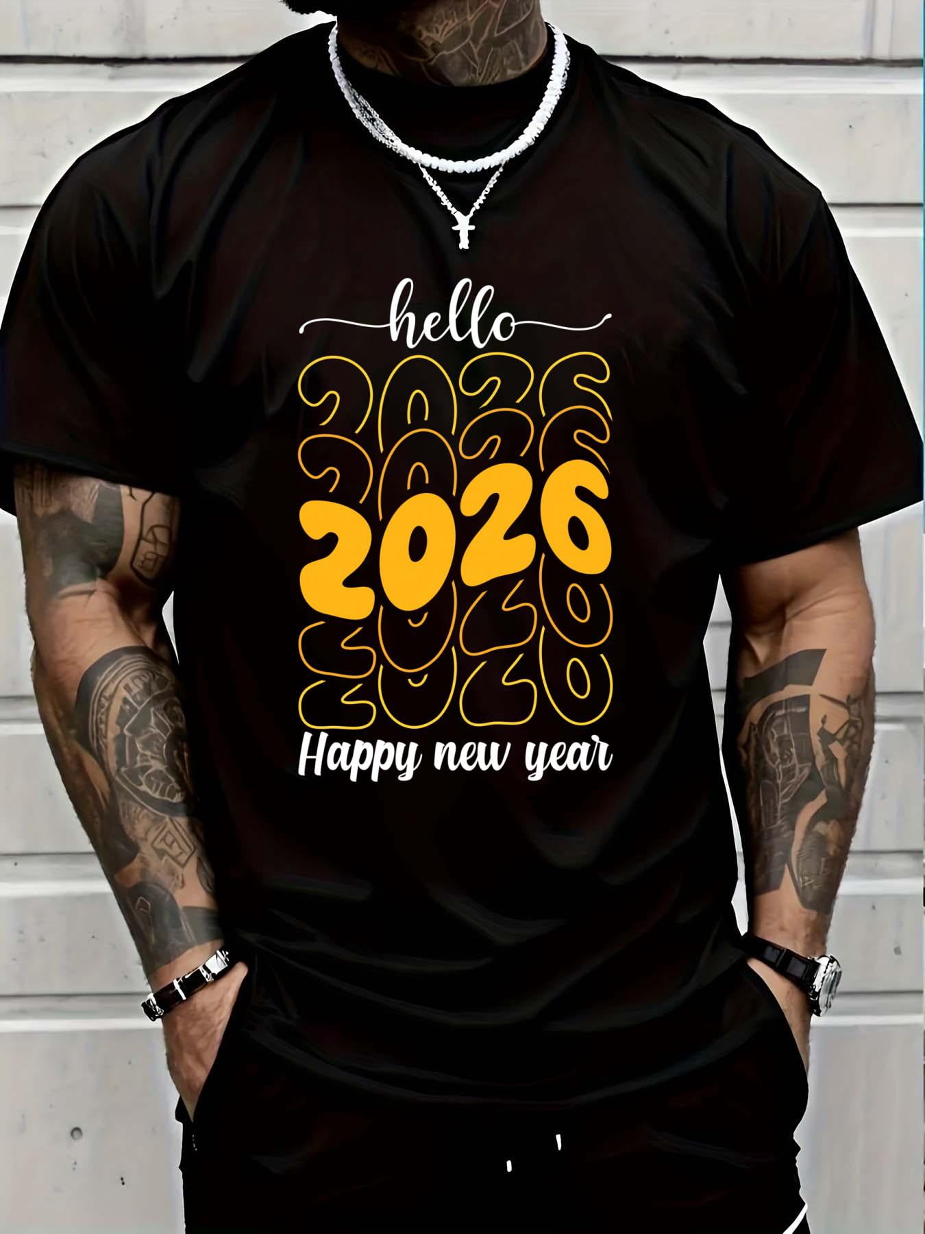 100% Cotton Hello 2026 Happy New Year 2026 Groovy New Year's Eve Party ...