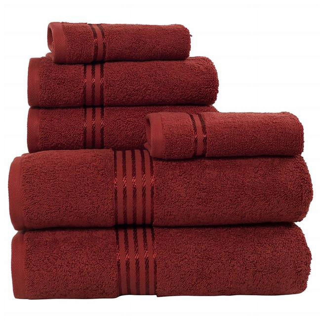 100% Cotton Hotel 6 Piece Towel Set - Burgundy - Walmart.com