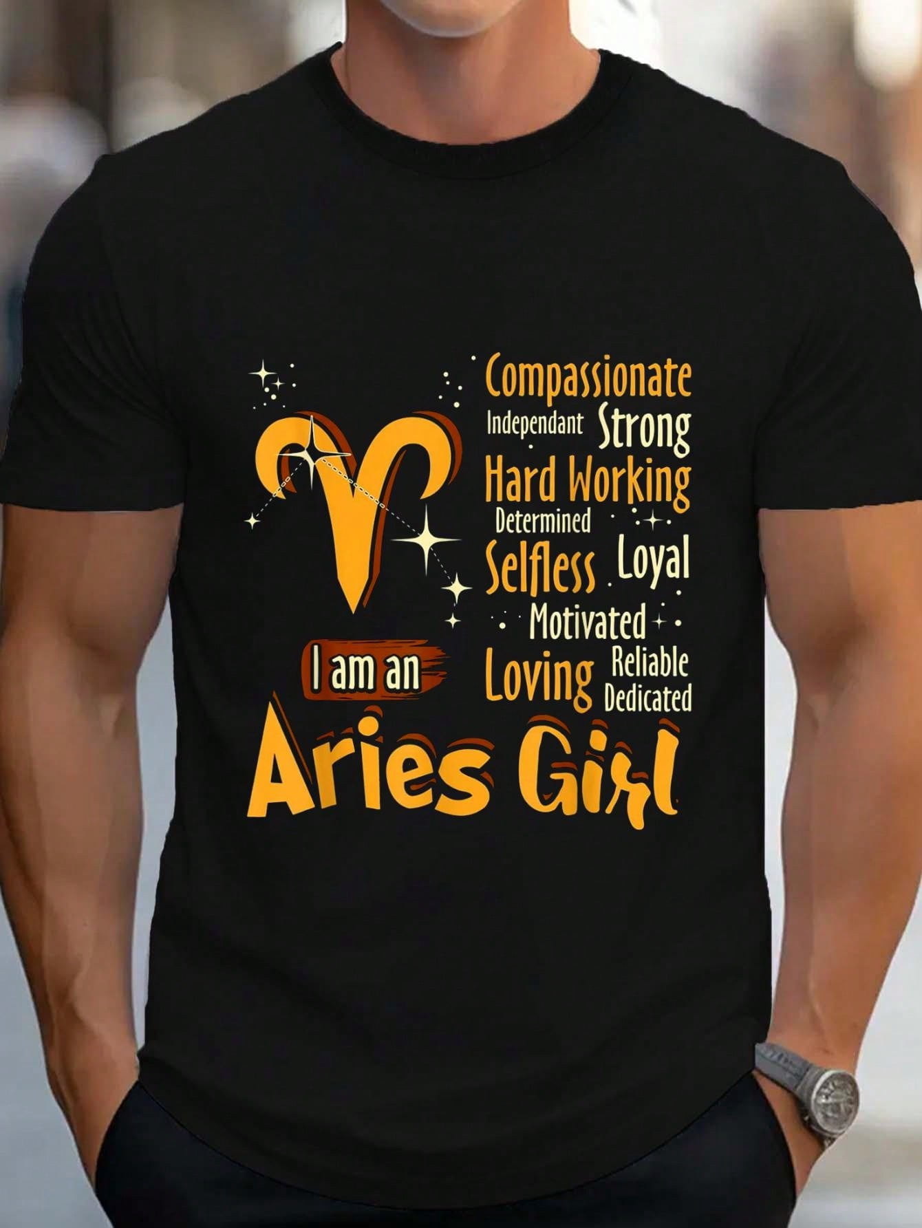 100% Cotton I Am An Aries Zodiac Sign Funny T-Shirt Men's Graphic Tee ...