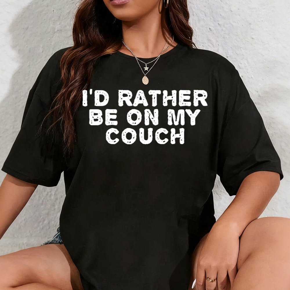 100% Cotton I'D RATHER BE ON MY COUCH Shirt Funny Potato Lazy Gift Idea ...