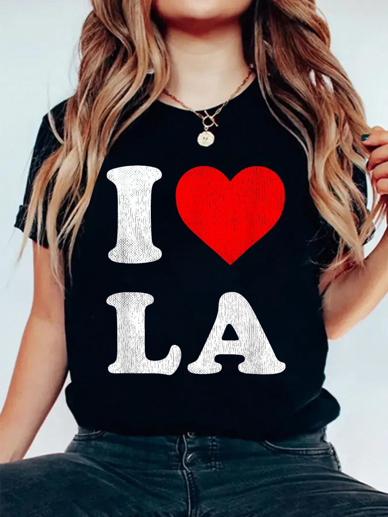 100% Cotton I Heart LA Souvenir I Love Los Angeles T-Shirt Women's ...