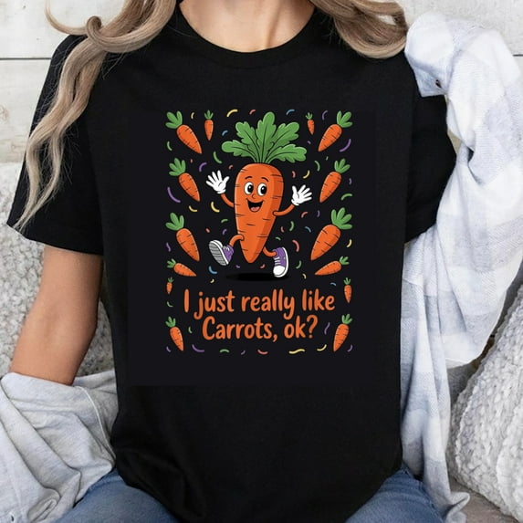 100% Cotton I Just Really Like Carrots Ok Funny Carrot Lover T-Shirt ...