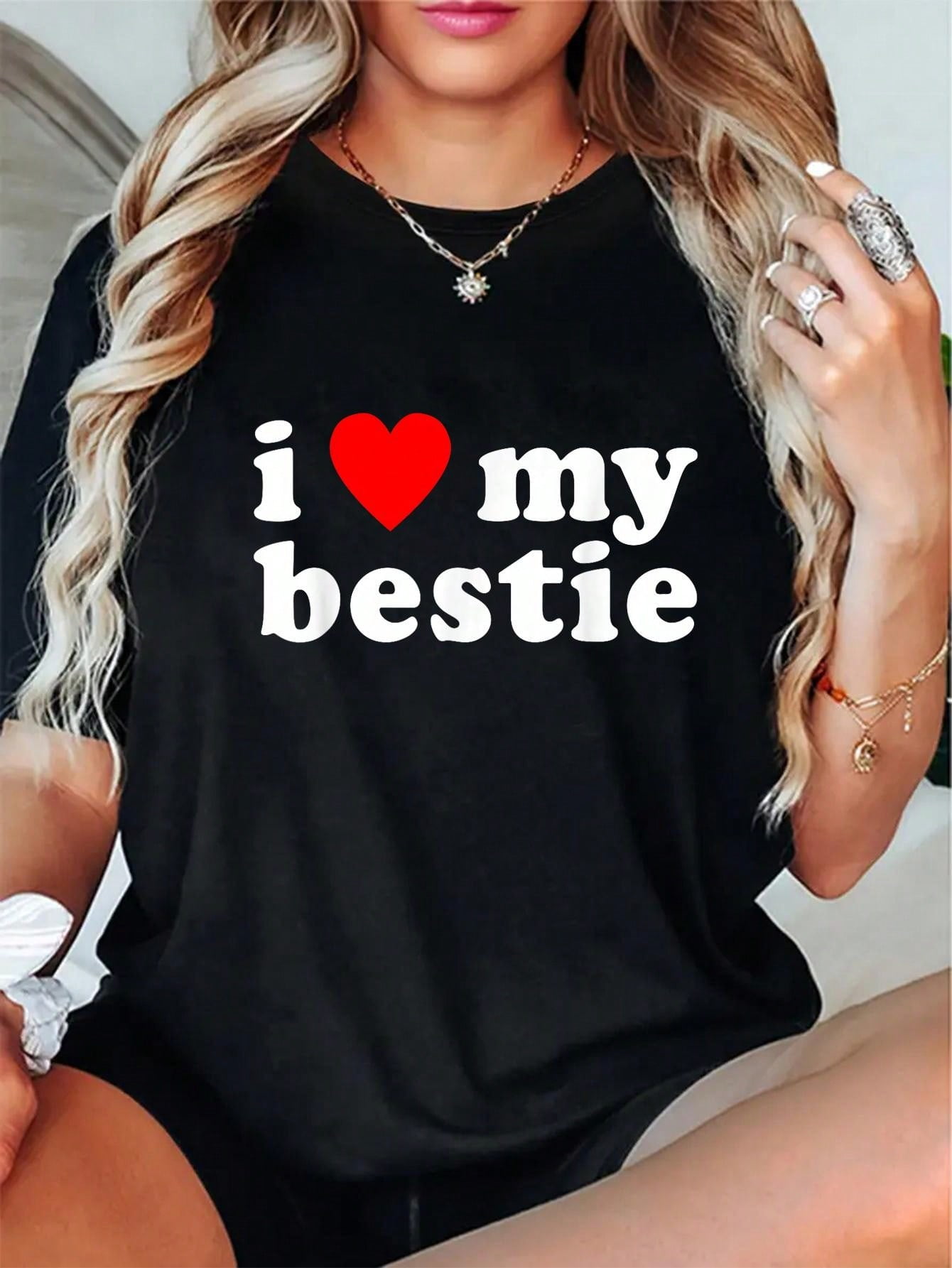 100% Cotton I LOVE MY BESTIE Best Friend BFF Cute Matching Friends ...