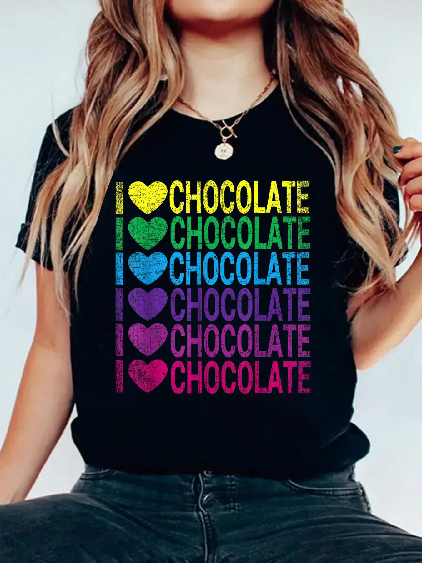 100% Cotton I Love Chocolate - I Heart Chocolate - Rainbow T-Shirt ...