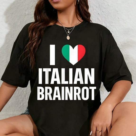 100% Cotton I Love Italian Brainrot Meme Funny Boys Kids Brain Rot T ...