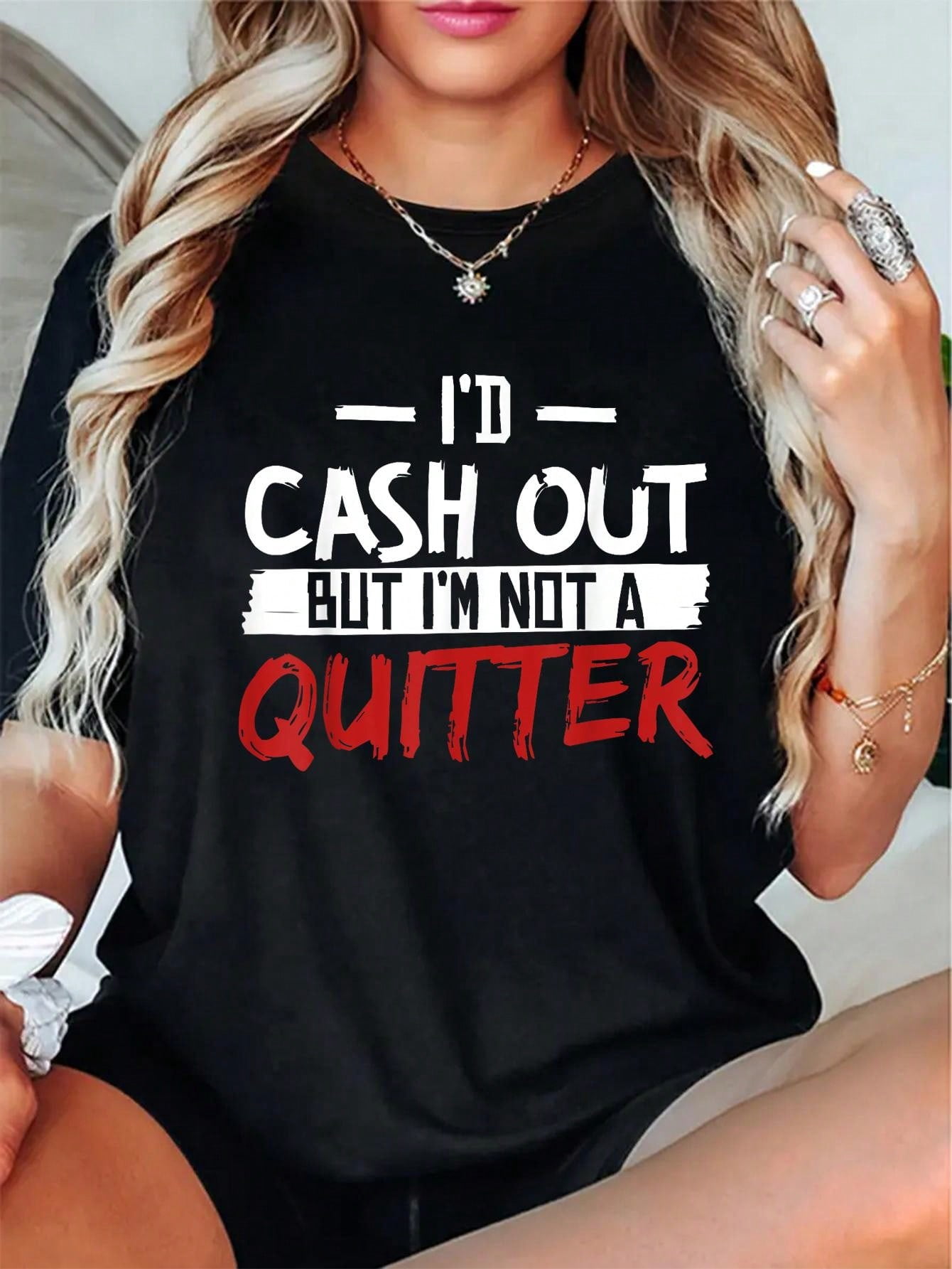 100% Cotton I'm Not A Quitter Funny Gift For Gambling Casino T-Shirt ...