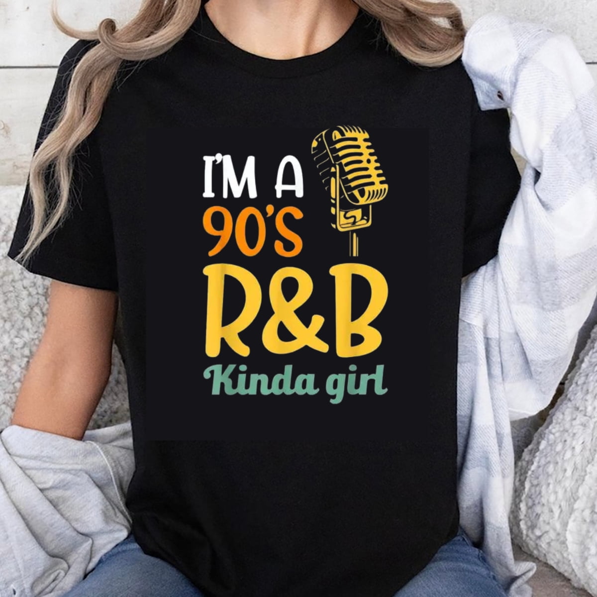 100% Cotton I'm a 90s R&B Kinda Girl T-Shirt Retro Music Lover Shirt ...
