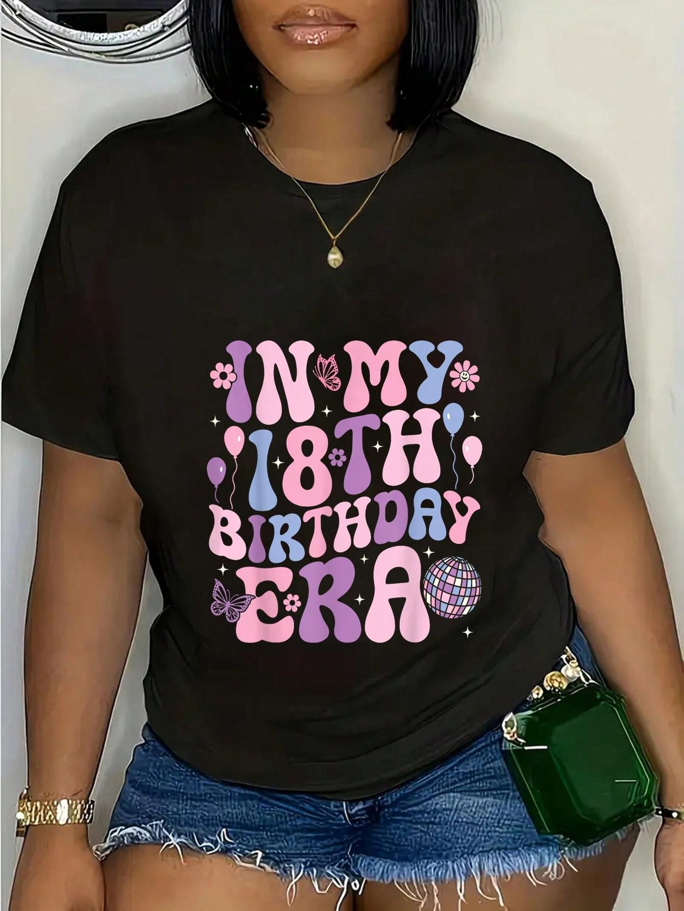 100% Cotton In My 18th Birthday Era Groovy Birthday 18 Years Old T ...